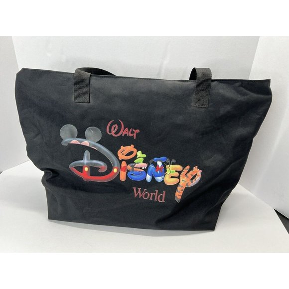 Disney | Bags | Vintage Walt Disney World Tote Bag Spell Out Black ...